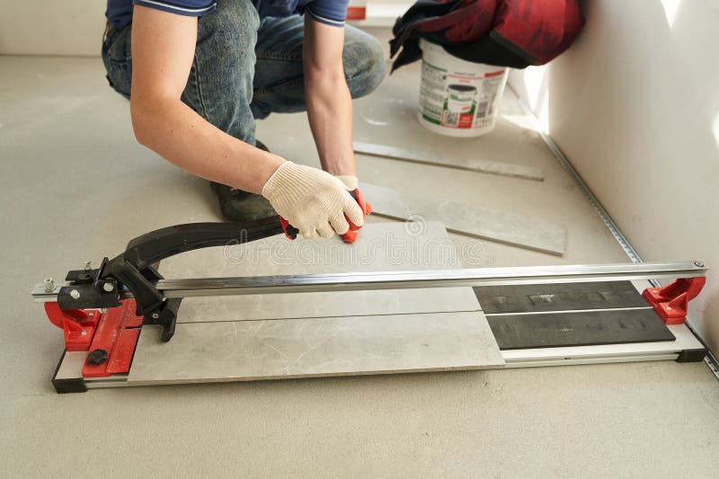 An Installation for Cutting Large Ceramic Tiles into Smaller Tiles with ...