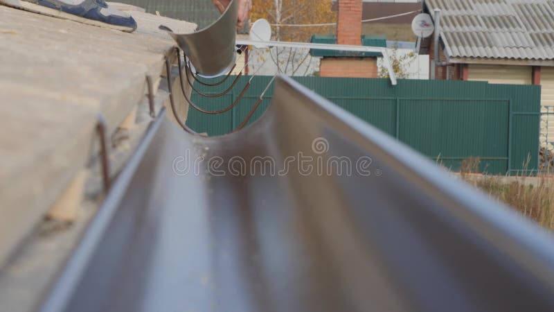 Installation of the Drain System of a Private House. Attachment of ...