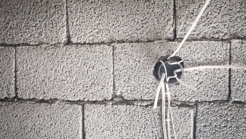 Installation Electrical Cables at Home Stock Photo - Image of ...