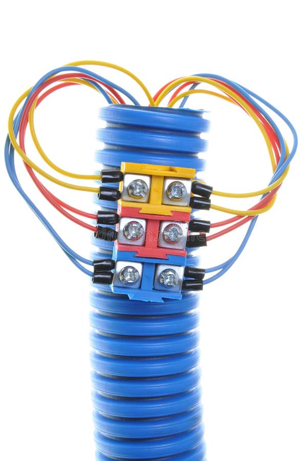 Installation Electrical Cables with Terminal Block Stock Image - Image ...