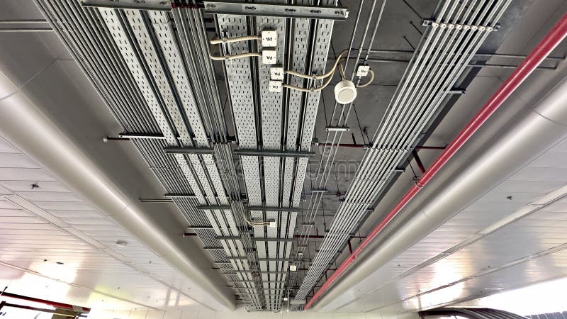 The Installation of Electrical Conduits Stock Image - Image of hall ...
