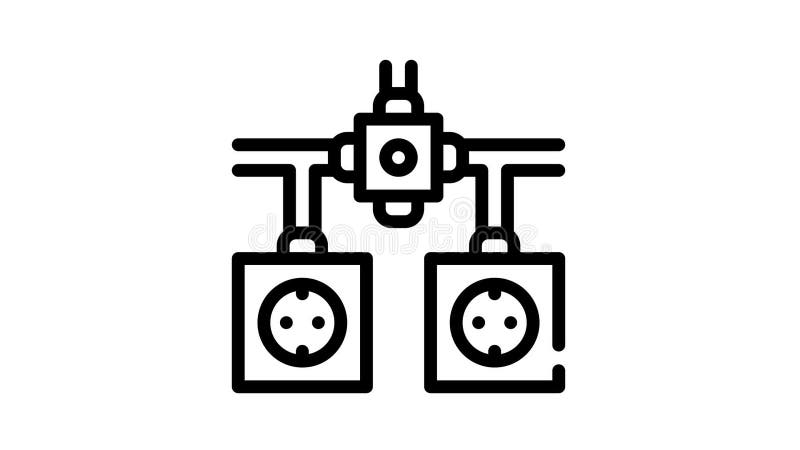 Socket Installation Line Icon Animation Stock Video - Video of ...