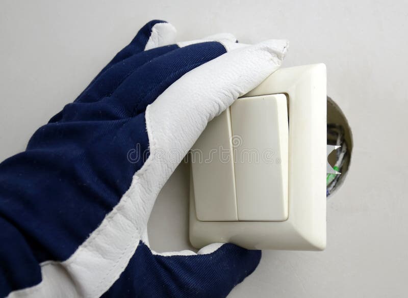 Installation of Electrical Switch Stock Photo - Image of background ...