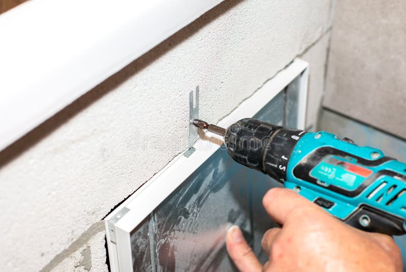 Installation Empty Space for Shelf Under the Bath. Maintenance Repair ...