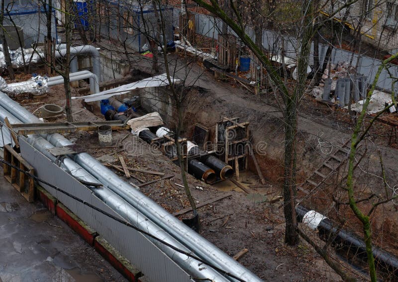 Installation of the Fixed Support of the Heating System. Stock Image ...