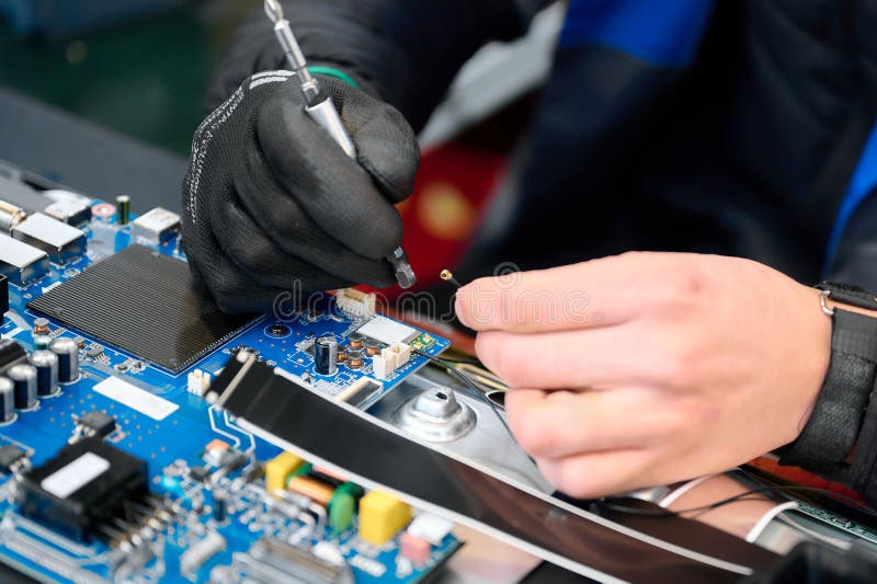 Installation of Flex Cables and Connectors in a TV Assembly Plant ...