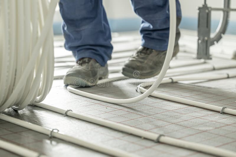 The Installation of the Flexible Pipes for the Underfloor Heating ...