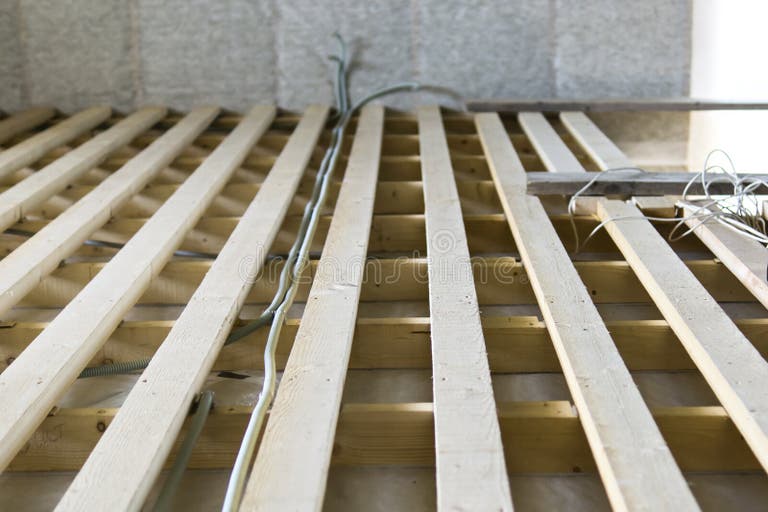 Installation of Floor Lags and Cables Stock Image - Image of ...