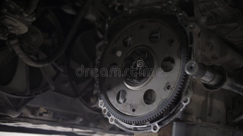 Installation of a Flywheel on the Car Engine Stock Footage - Video of ...
