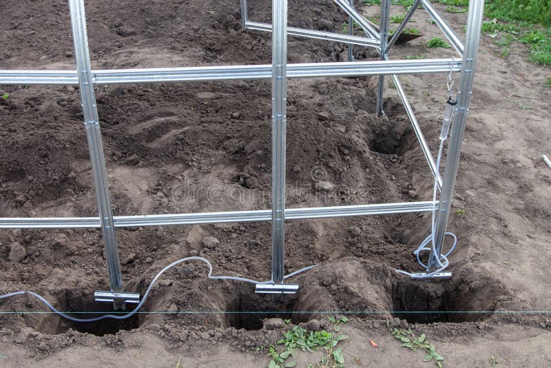 Installation of Frame Greenhouse Outdoors Stock Photo - Image of ...