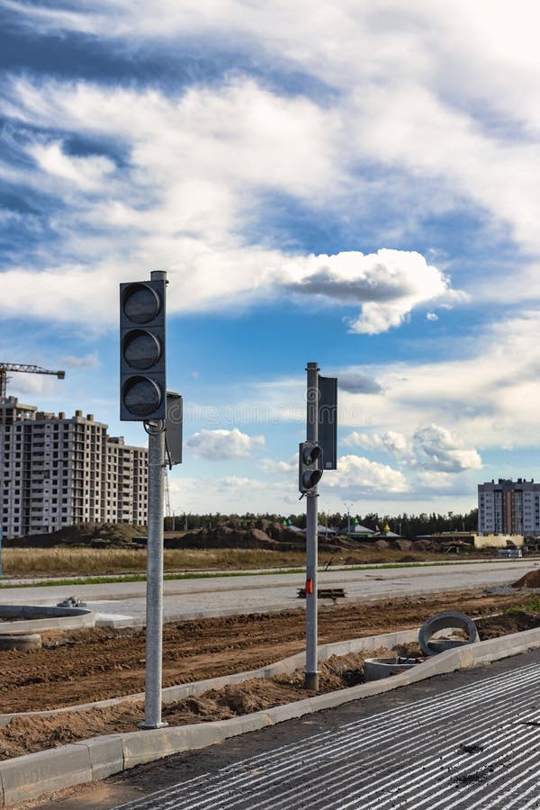 Installation of Group Traffic Lights during the Construction of a New ...