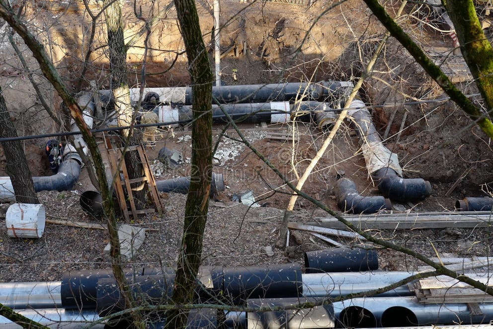 Installation of the Heat Network Compensator Stock Image - Image of ...