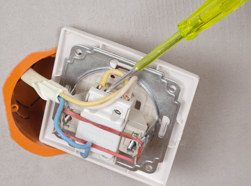 Installation home wiring stock photo. Image of apartment - 62354738