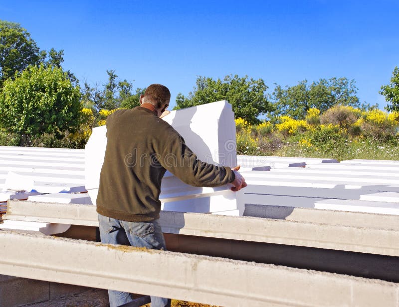Insulation with Polystyrene in the Construction of a House. Editorial ...