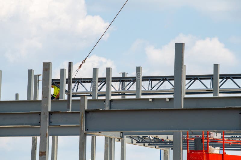 Installation of iron frame stock image. Image of closeup - 322664863