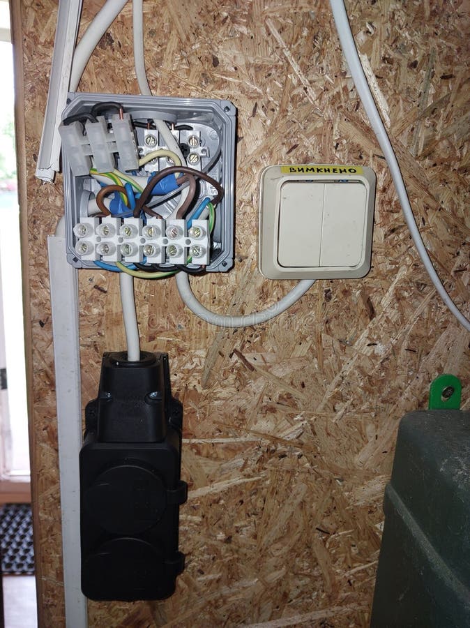 Junction Box with Electrical Wires in the Wall Stock Photo - Image of ...