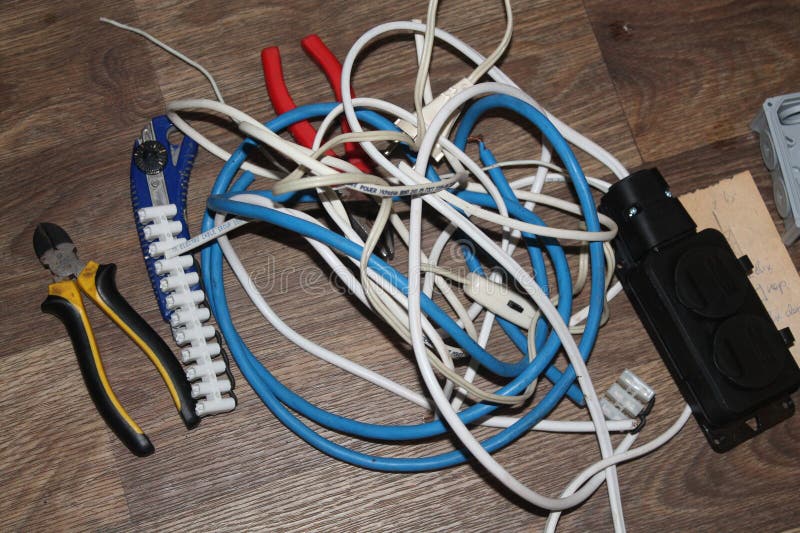 Junction Box with Electrical Wires in the Wall Stock Photo - Image of ...