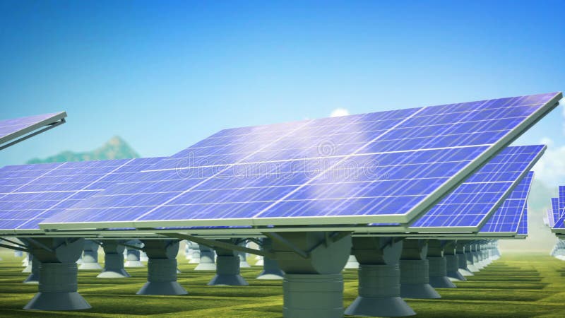 Solar Panels Stretch Over Landscape Symbolizing Sustainability, Hope ...