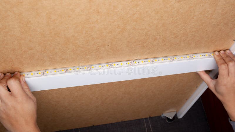 Installation of LED Strip in the Office To Highlight the Wardrobe ...