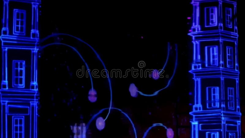 3D Animation in the Dark at the Festival of Light Stock Footage - Video ...