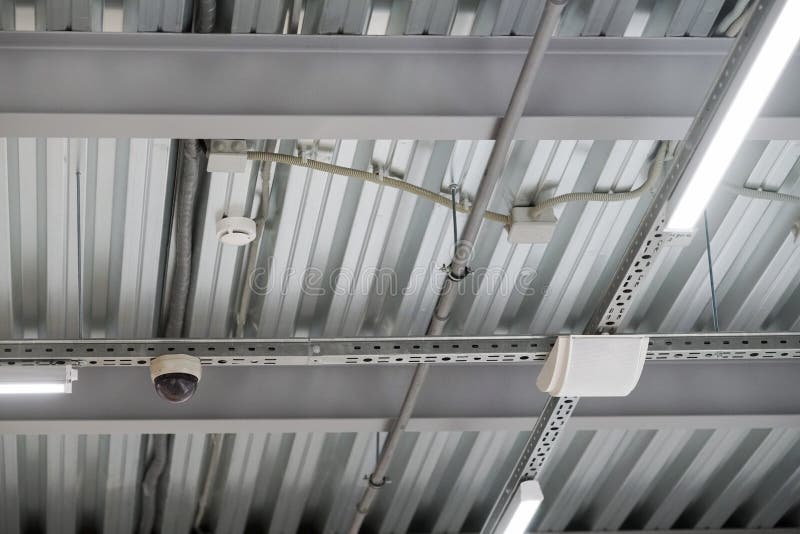 Installation of Lighting Fixtures Suspended Ceiling Stock Photo - Image ...