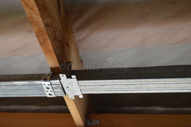 Installation of a Metal Profile for Drywall Stock Image - Image of ...