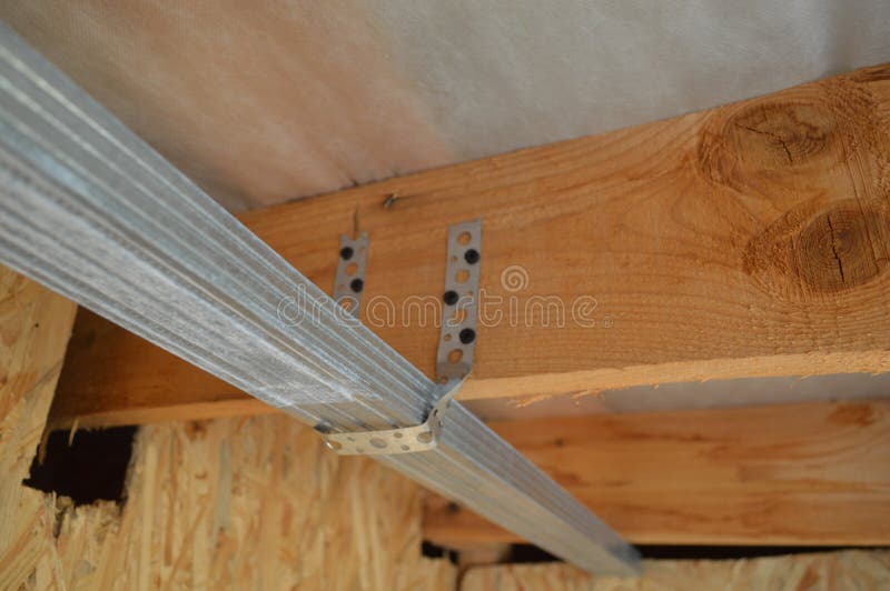 Installation of a Metal Profile for Drywall Stock Image - Image of ...