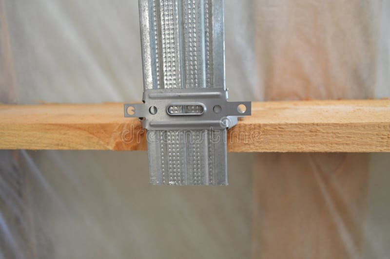 Installation of a Metal Profile for Drywall Stock Photo - Image of ...
