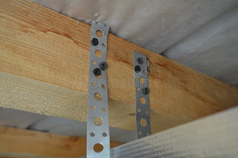 Installation of a Metal Profile for Drywall Stock Image - Image of ...