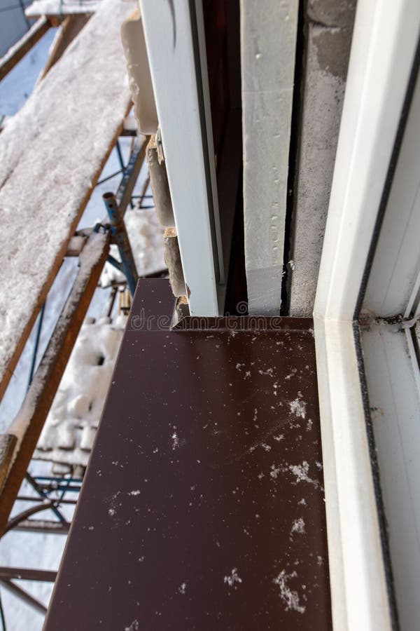 Installation of Metal Windows on the House Stock Image - Image of frame ...