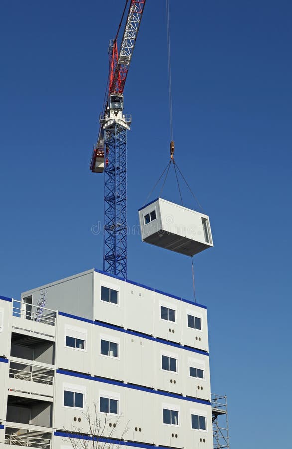Installation of a Modular Construction Element Stock Photo - Image of ...