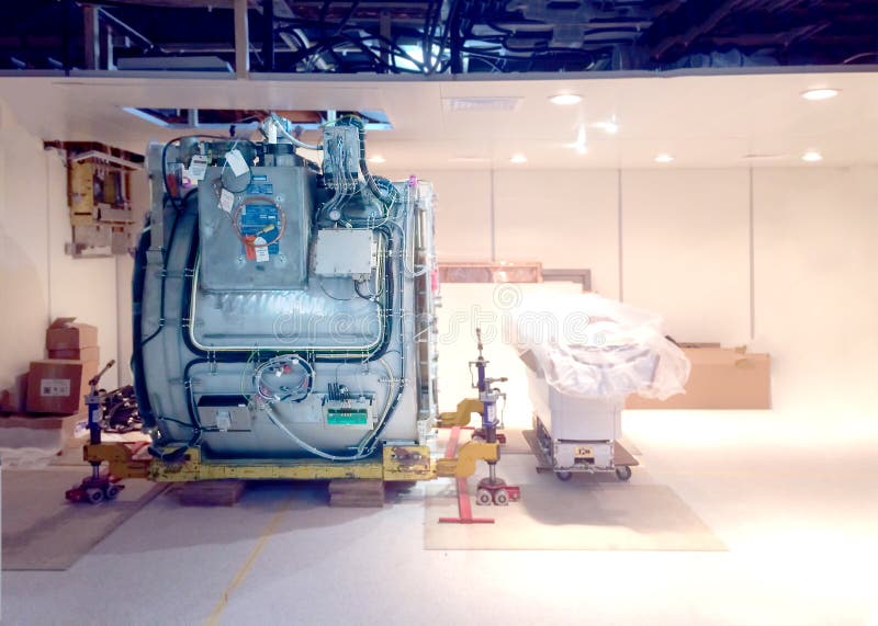 Installation of the MRI Scanner Stock Image - Image of professional ...
