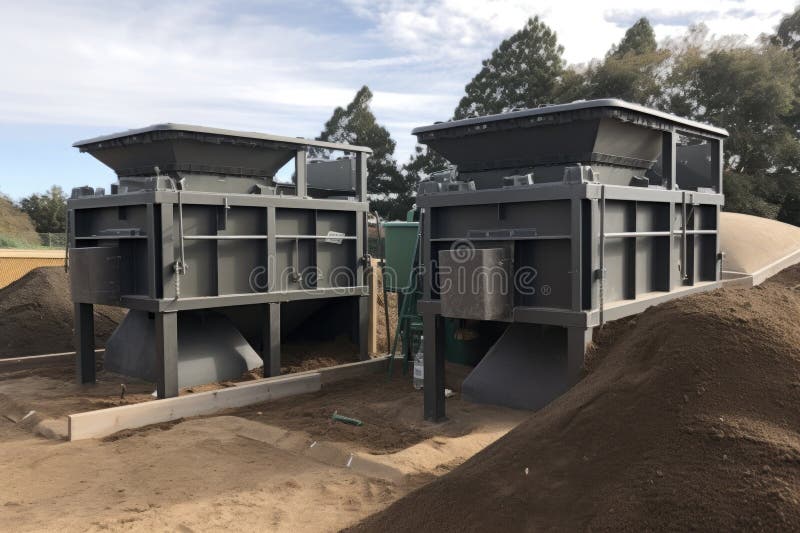 Installation of a New Composting System, with Close-up View of the Bins ...