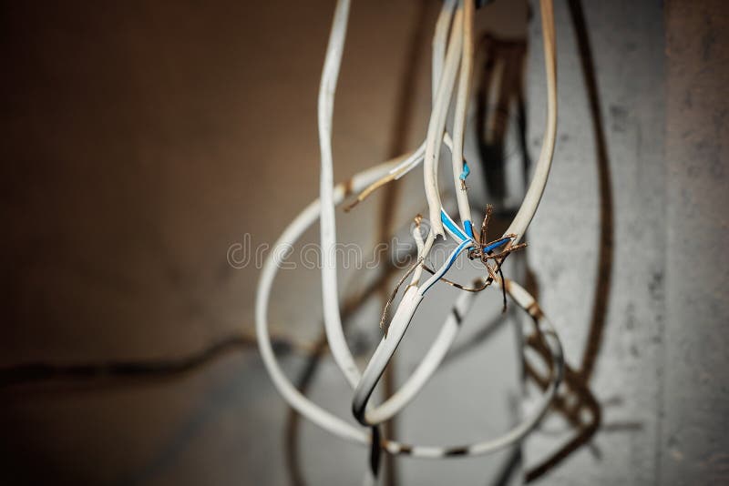 Installation of New Electrical Wiring in the House Stock Image - Image ...