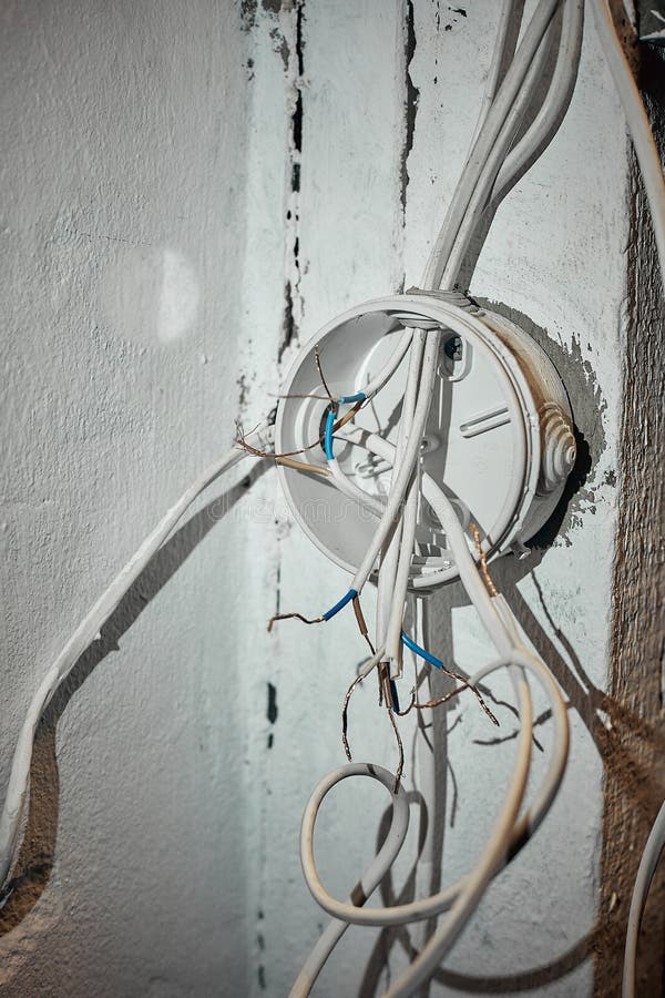 Installation of New Electrical Wiring in the House Stock Image - Image ...