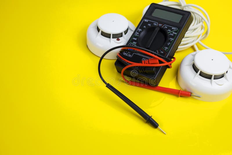 Installation of a New Fire Alarm System, Smart Home. Stock Photo ...