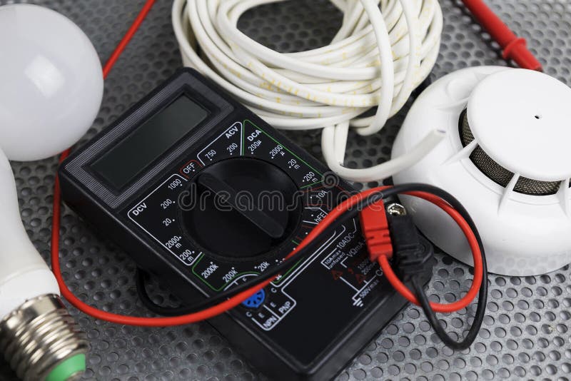 Installation of a New Fire Alarm System, Smart Home. Stock Image ...