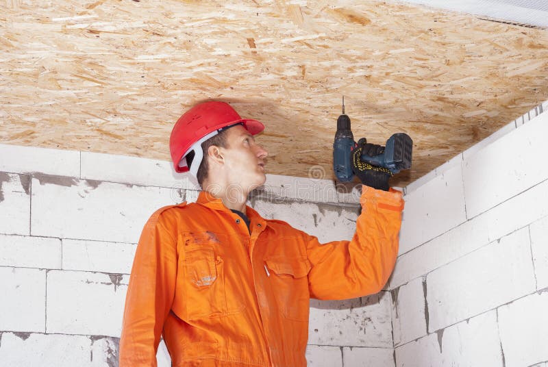 Installation of OSB stock photo. Image of siding, suburban - 68348150