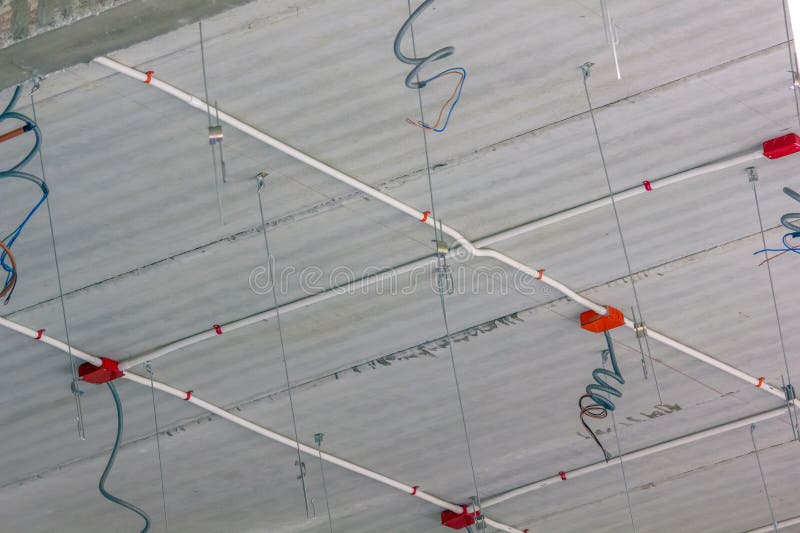 Installation of Pipes and Wires of Electrical Work Inside the Building ...