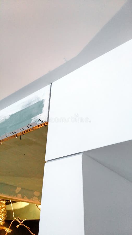 Installation of Plasterboard Structures Stock Photo - Image of office ...