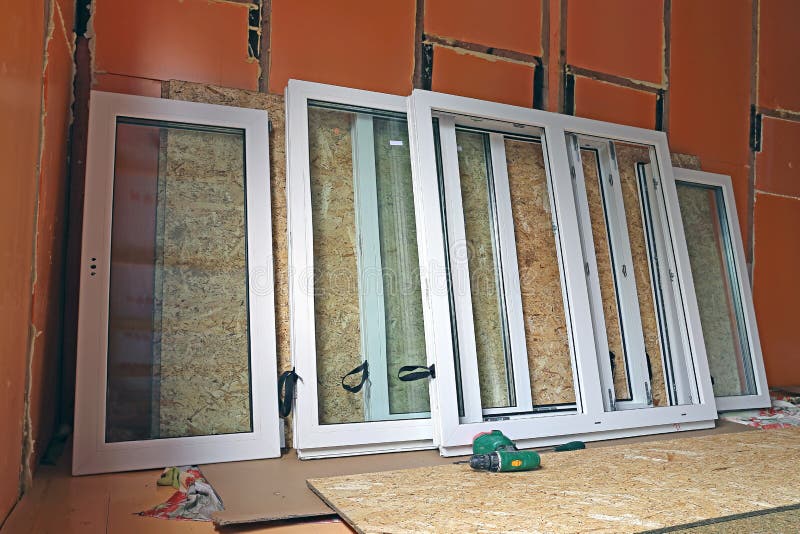 Set of PVC Windows in a Factory Interrior Editorial Stock Image - Image ...