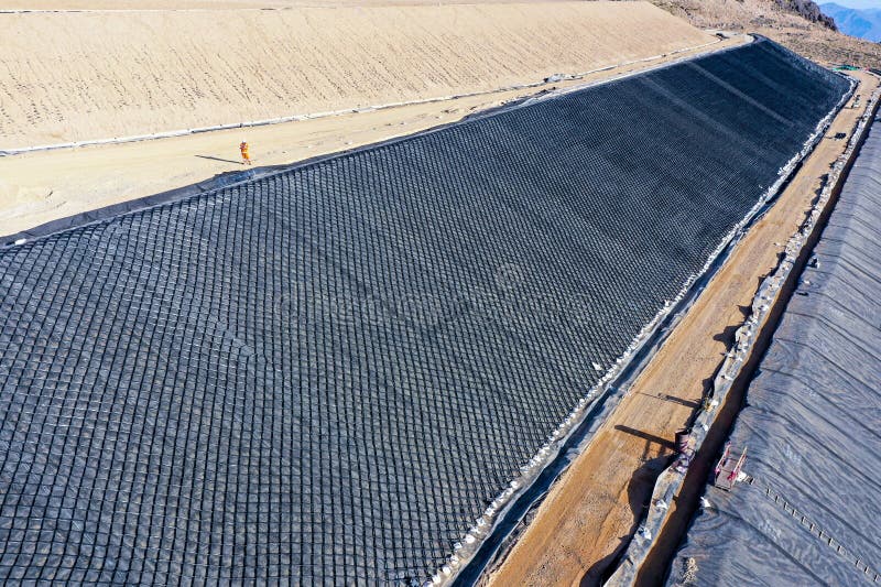 Installation Process of Geosynthetics in Industry and Mining Stock ...