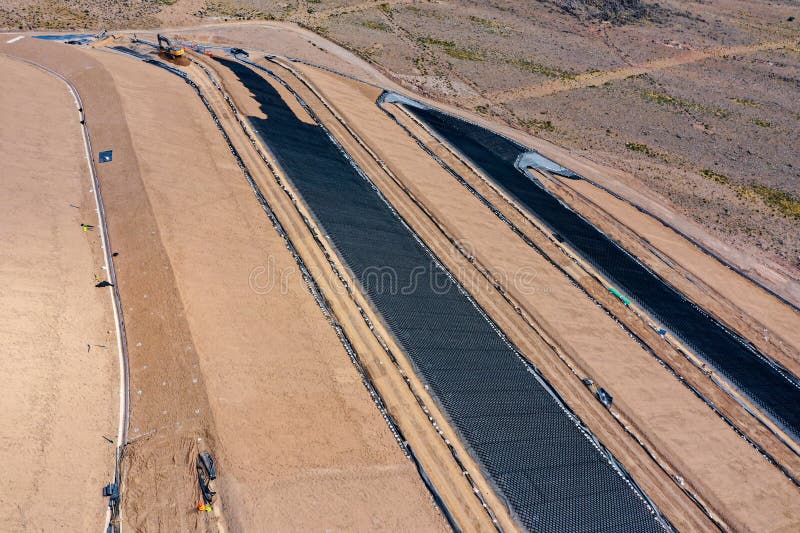 Installation Process of Geosynthetics in Industry and Mining Stock ...