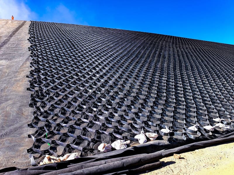 Installation Process of Geosynthetics in Industry and Mining Stock ...