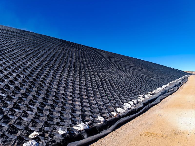 Installation Process of Geosynthetics in Industry and Mining Stock ...