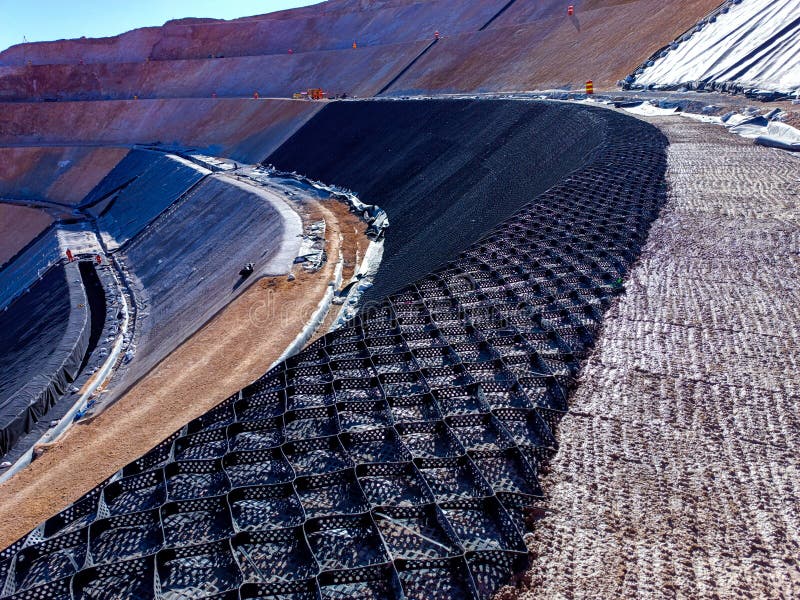 Installation Process of Geosynthetics in Industry and Mining Stock ...