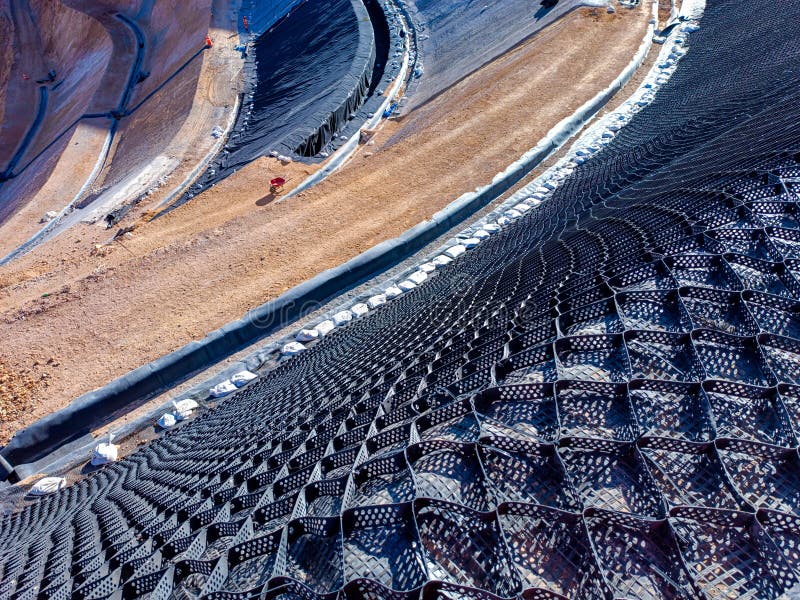 Installation Process of Geosynthetics in Industry and Mining Stock ...