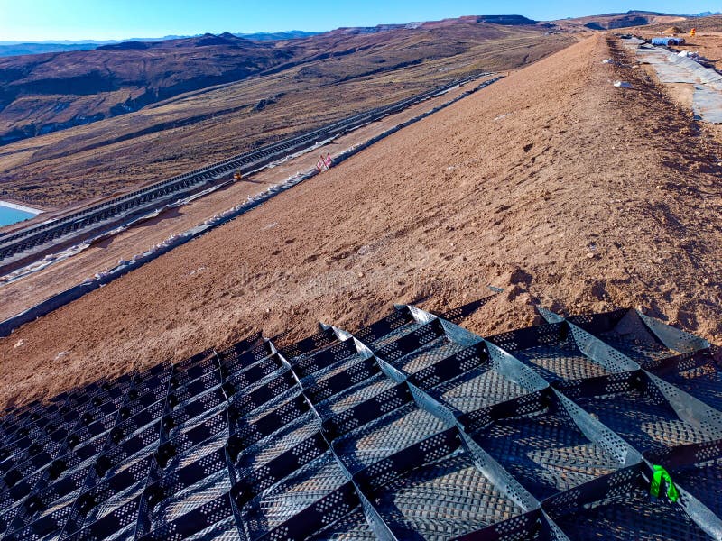 Installation Process of Geosynthetics in Industry and Mining Stock ...
