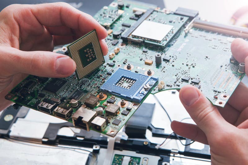 Installation of Processor in CPU Socket Stock Image - Image of business ...