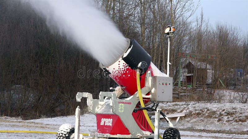 Installation for the Production of Artificial Snow is on Wheels for ...